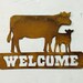 Metal Cow & Calf Welcome Sign - Etsy