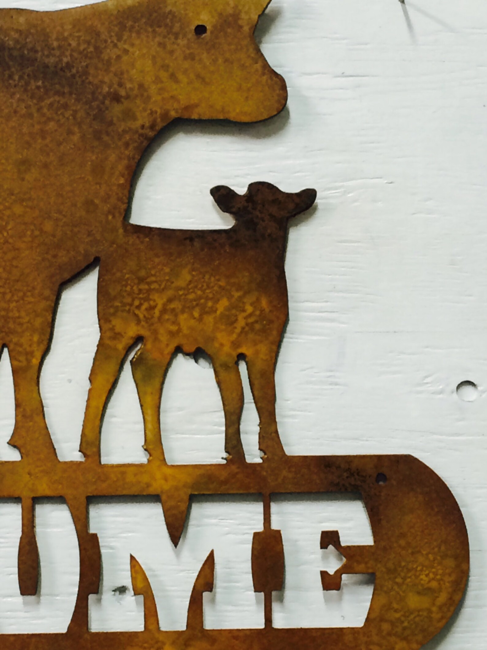 Metal Cow & Calf Welcome Sign - Etsy