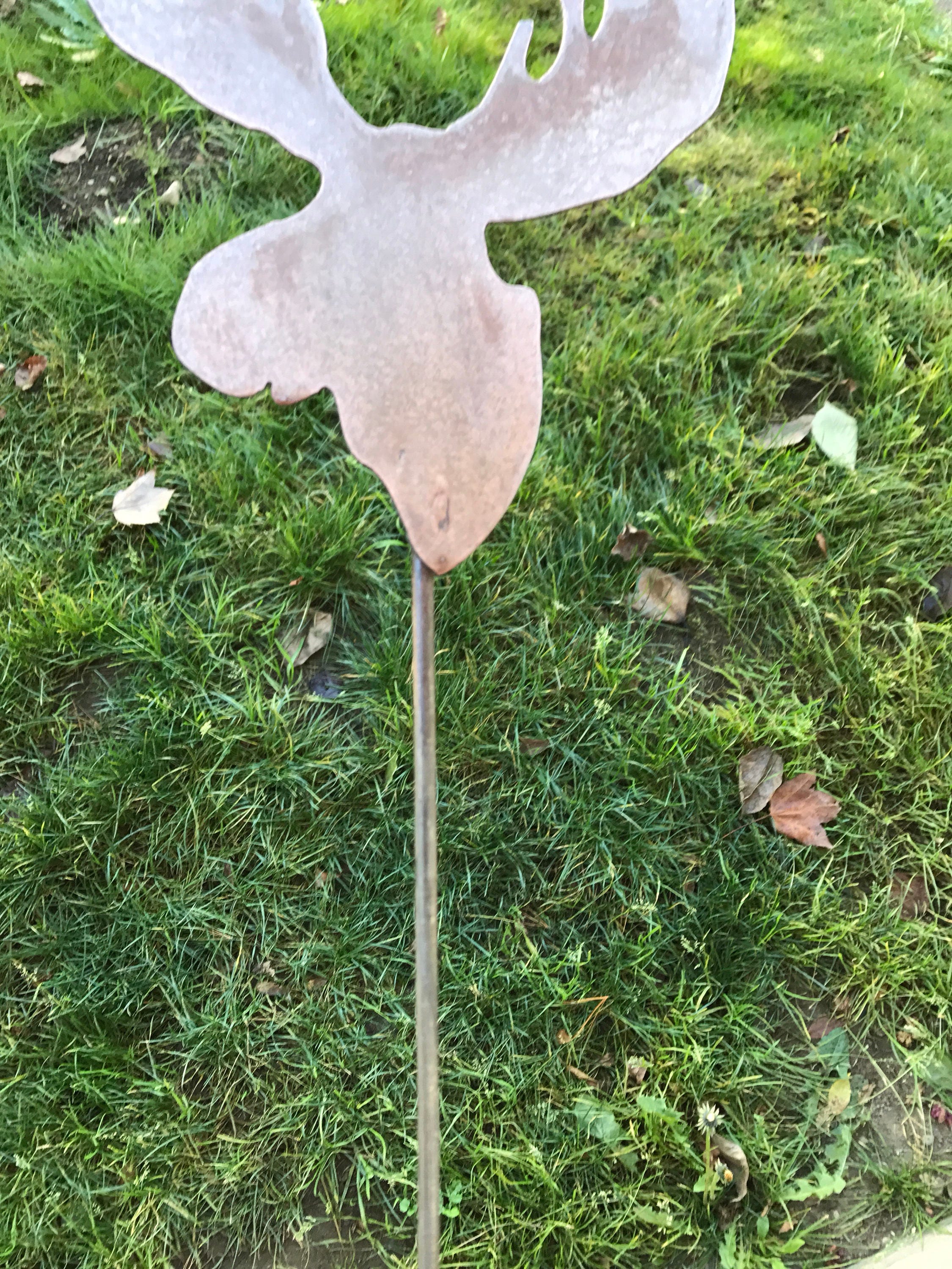 10" Metal Moose Head Yard Stake - Etsy