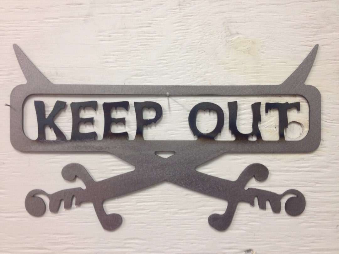 Metal Keep Out Sign, Swords - Etsy