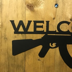 Metal Rifle Welcome Sign - Etsy
