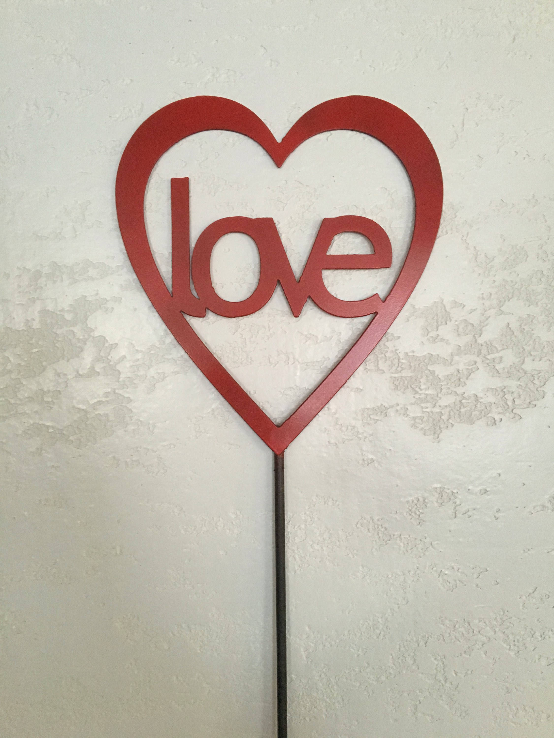 8 Metal LOVE Heart Yard Stake Valentine Tribute | Etsy