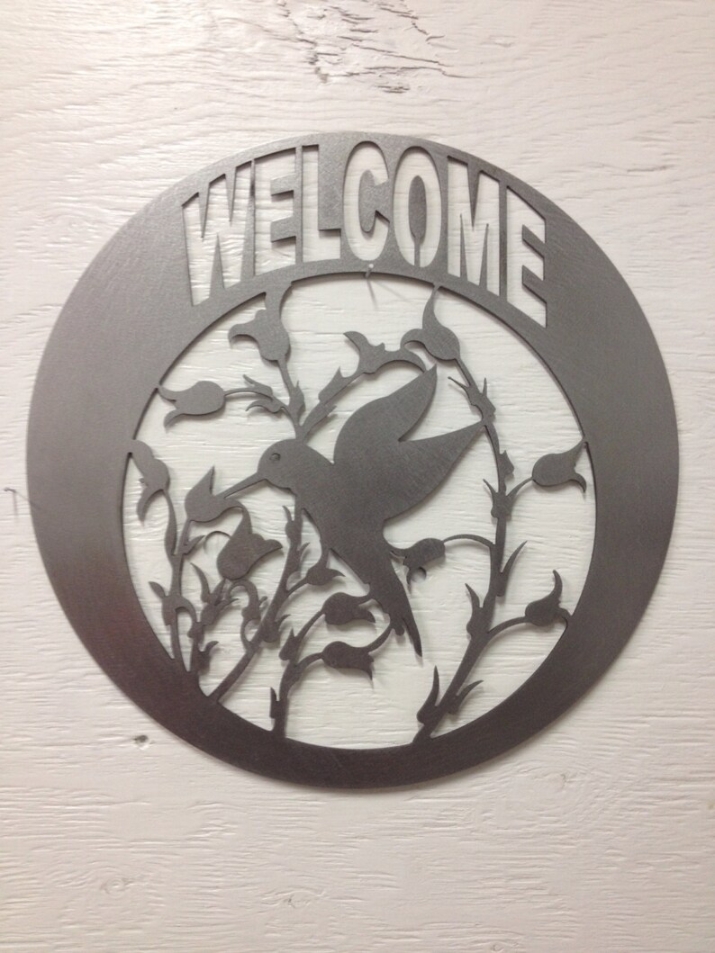 Metal Hummingbird Welcome Sign - Etsy