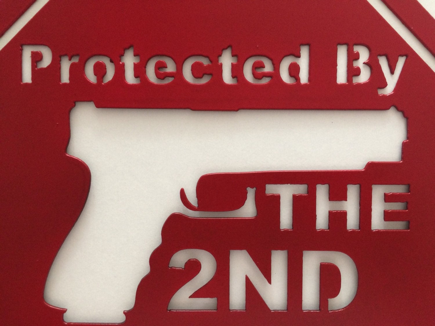 Metal Protected by the 2nd Amendment Security Sign, Octogon 12" X 12 ...