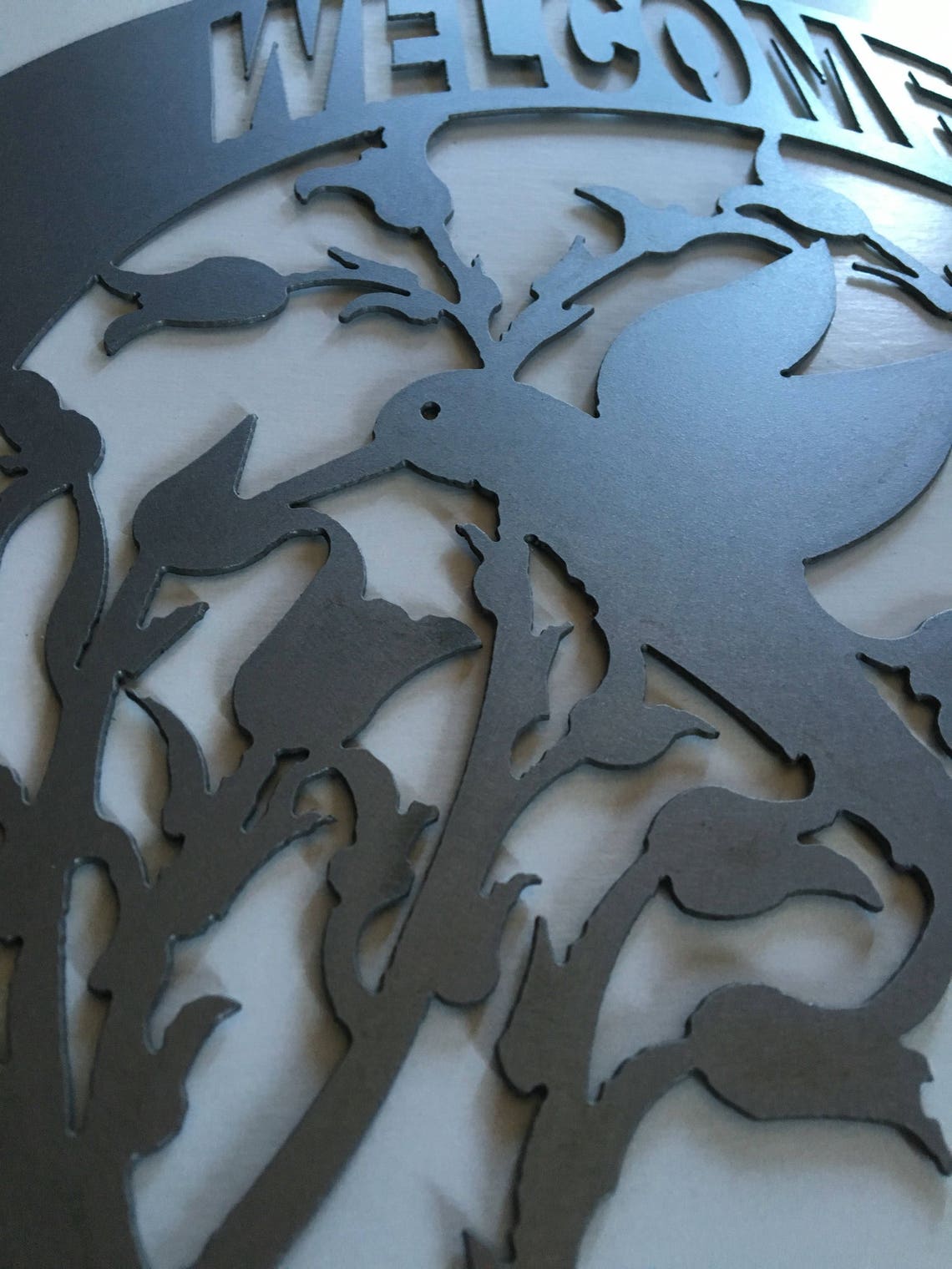 Metal Hummingbird Welcome Sign - Etsy