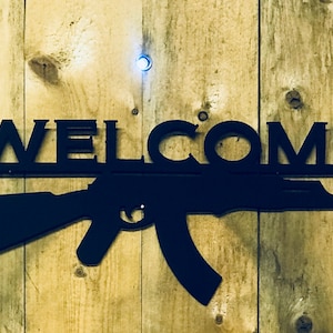 Metal Rifle Welcome Sign - Etsy