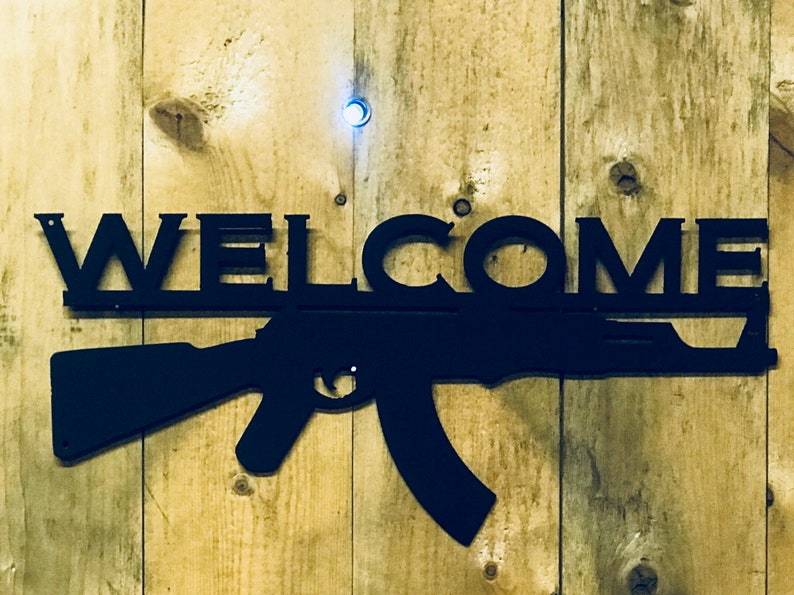 Metal Rifle Welcome Sign - Etsy