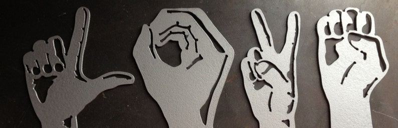 Metal American Sign Language Sign Spells Out love - Etsy