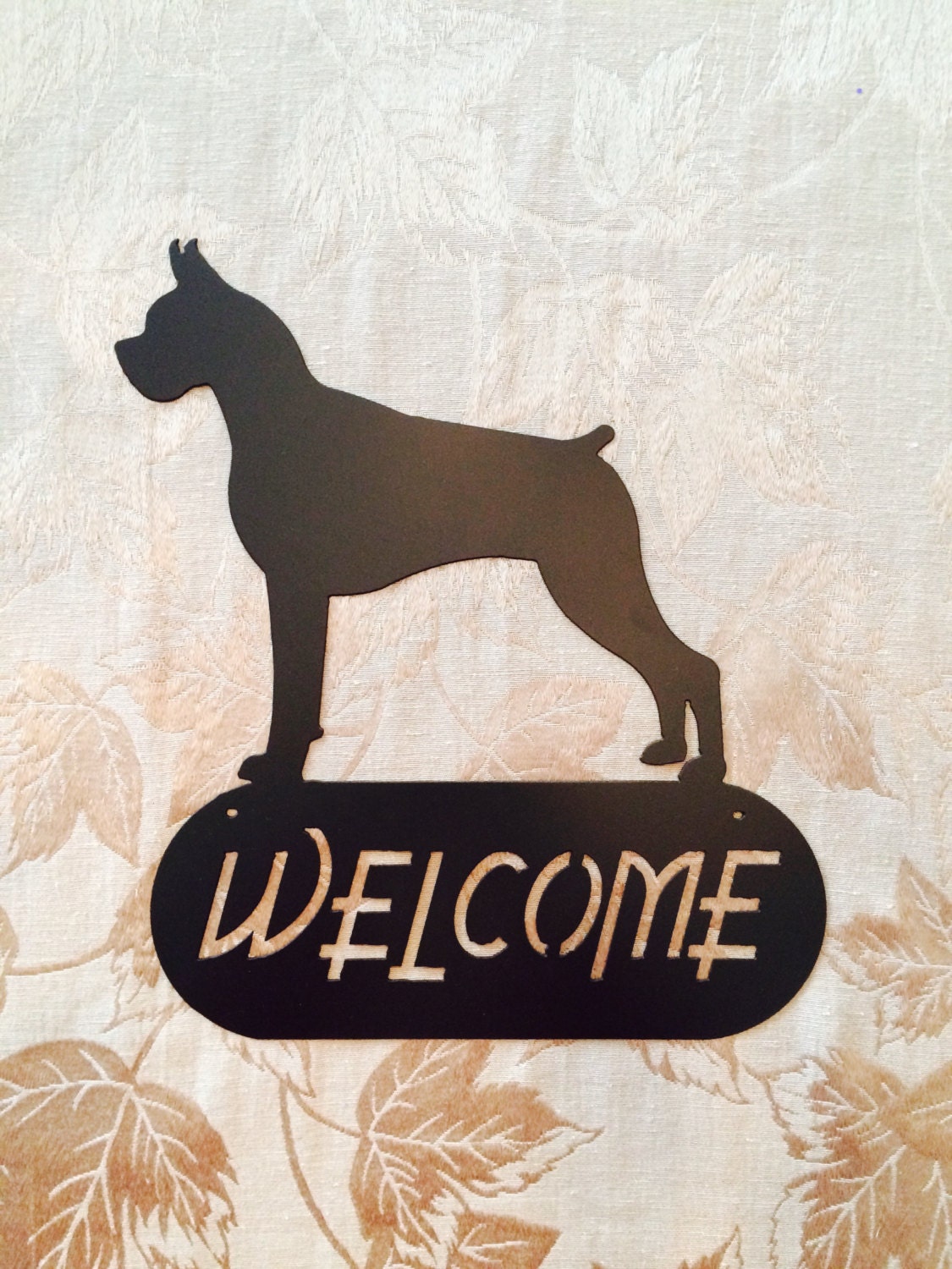 Metal Boxer Welcome Sign 12" X 10" - Etsy