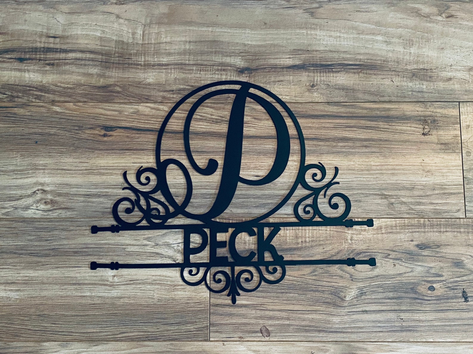 Split Letter Monogram Family Name - Etsy