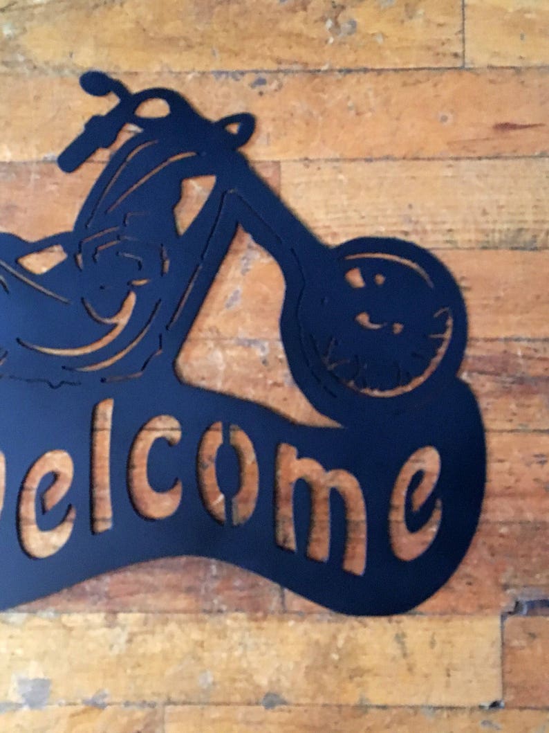 Metal Motorcycle Chopper Welcome Sign 16 X 14.5 | Etsy