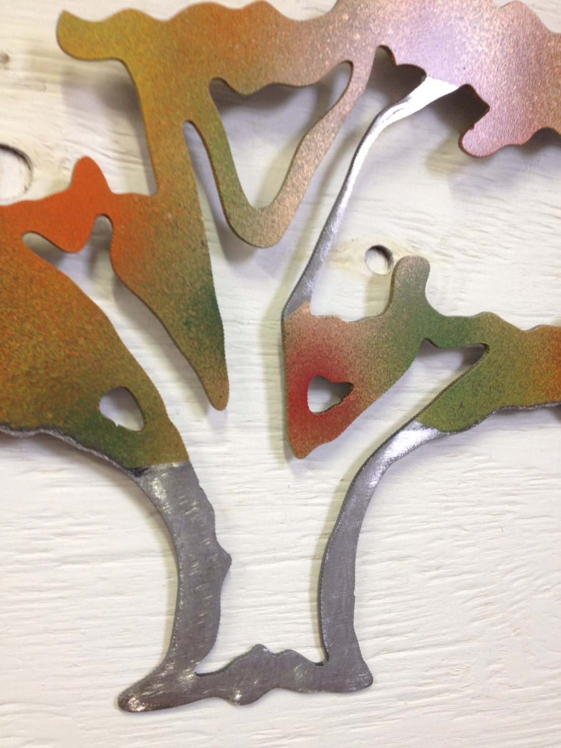 Metal Fall Colored New Life Oak Tree 17 X 12.5 - Etsy