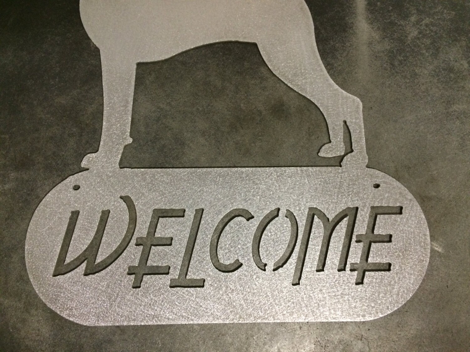 Metal Boxer Welcome Sign 12" X 10" - Etsy