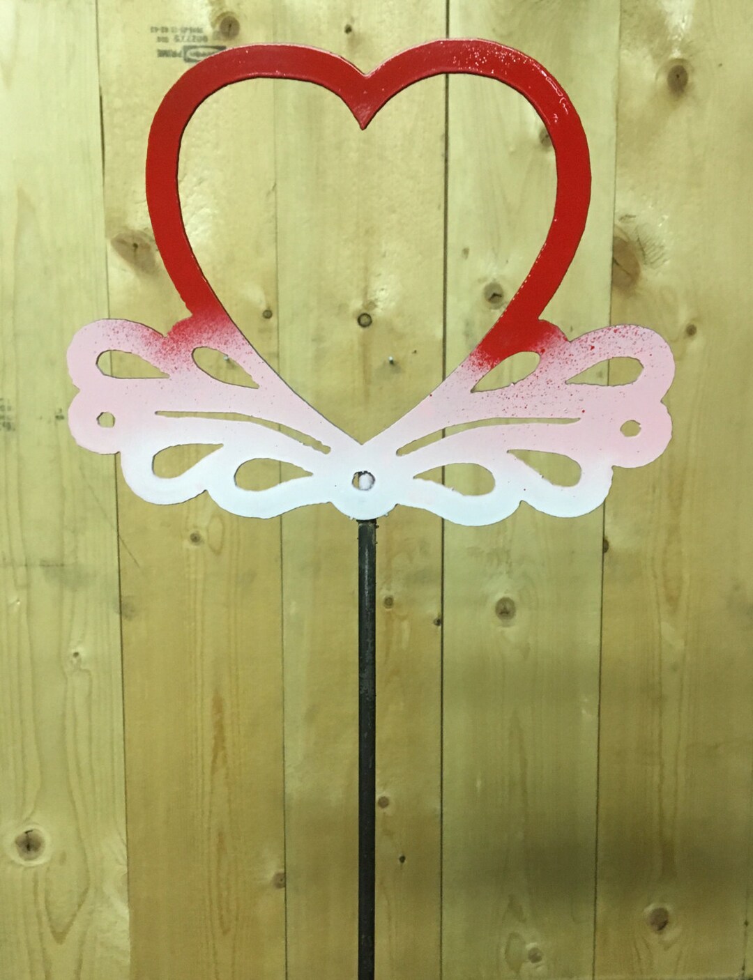 8" Metal Heart Yard Stake, Valentine, Love, Tribute - Etsy
