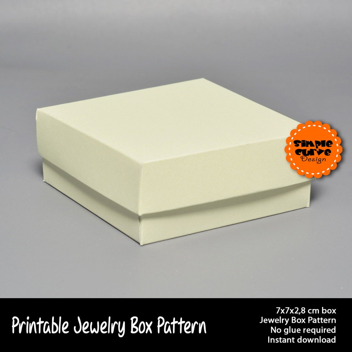 Jewelry Box Printable Pattern Packaging Gift Box Ready to Use Box ...
