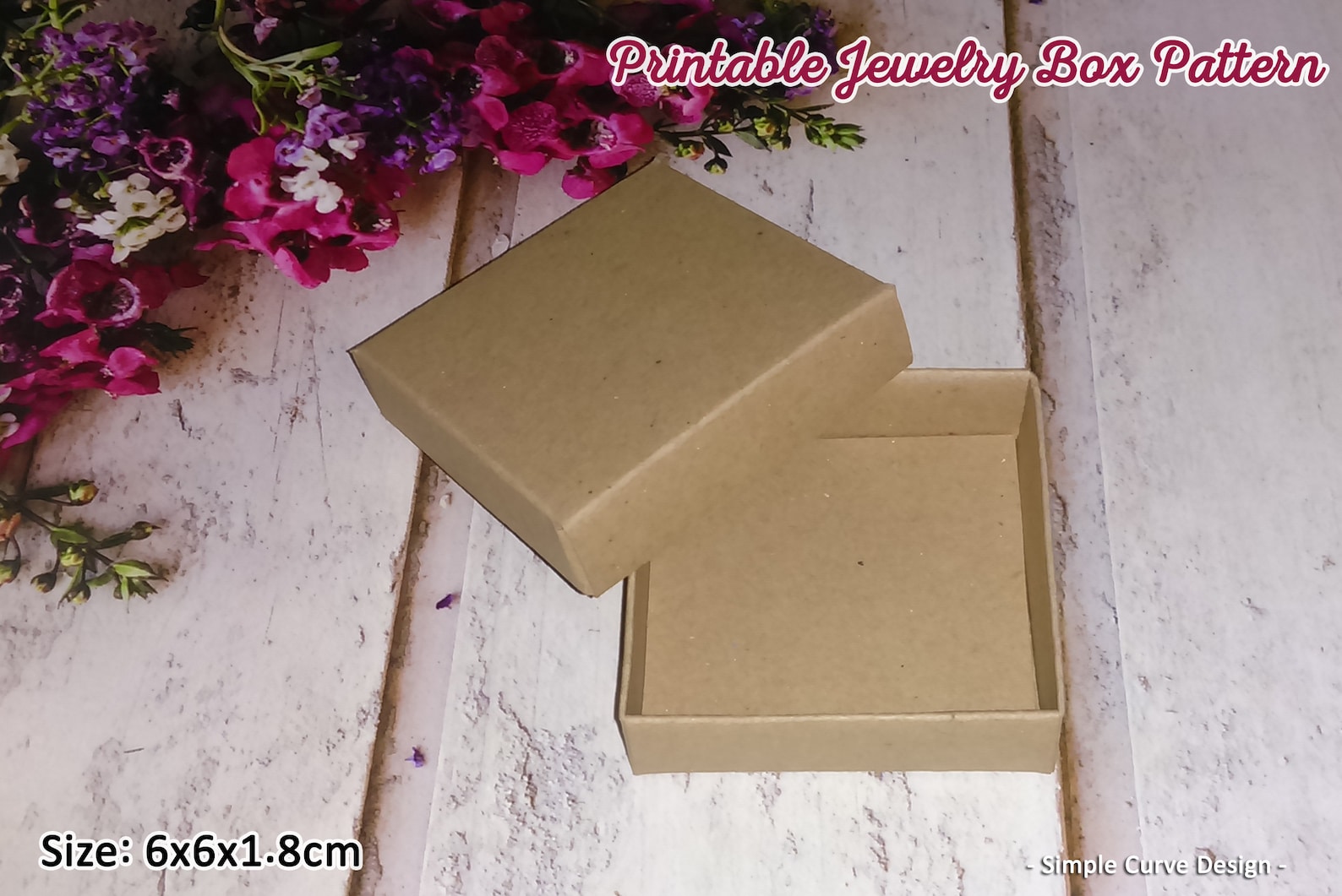 Printable Jewelry Box Pattern 6cm X 6cm X 1,8 Cm / Box Template / Paper ...