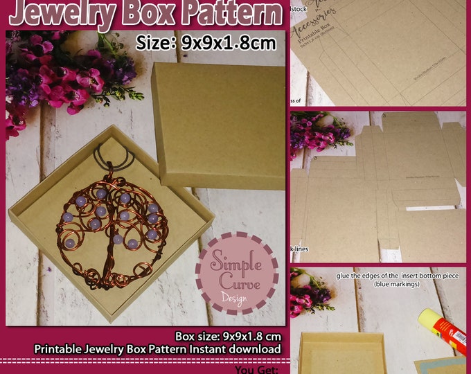 Jewelry Box Printable Pattern Packaging Gift Box Ready to Use Box ...