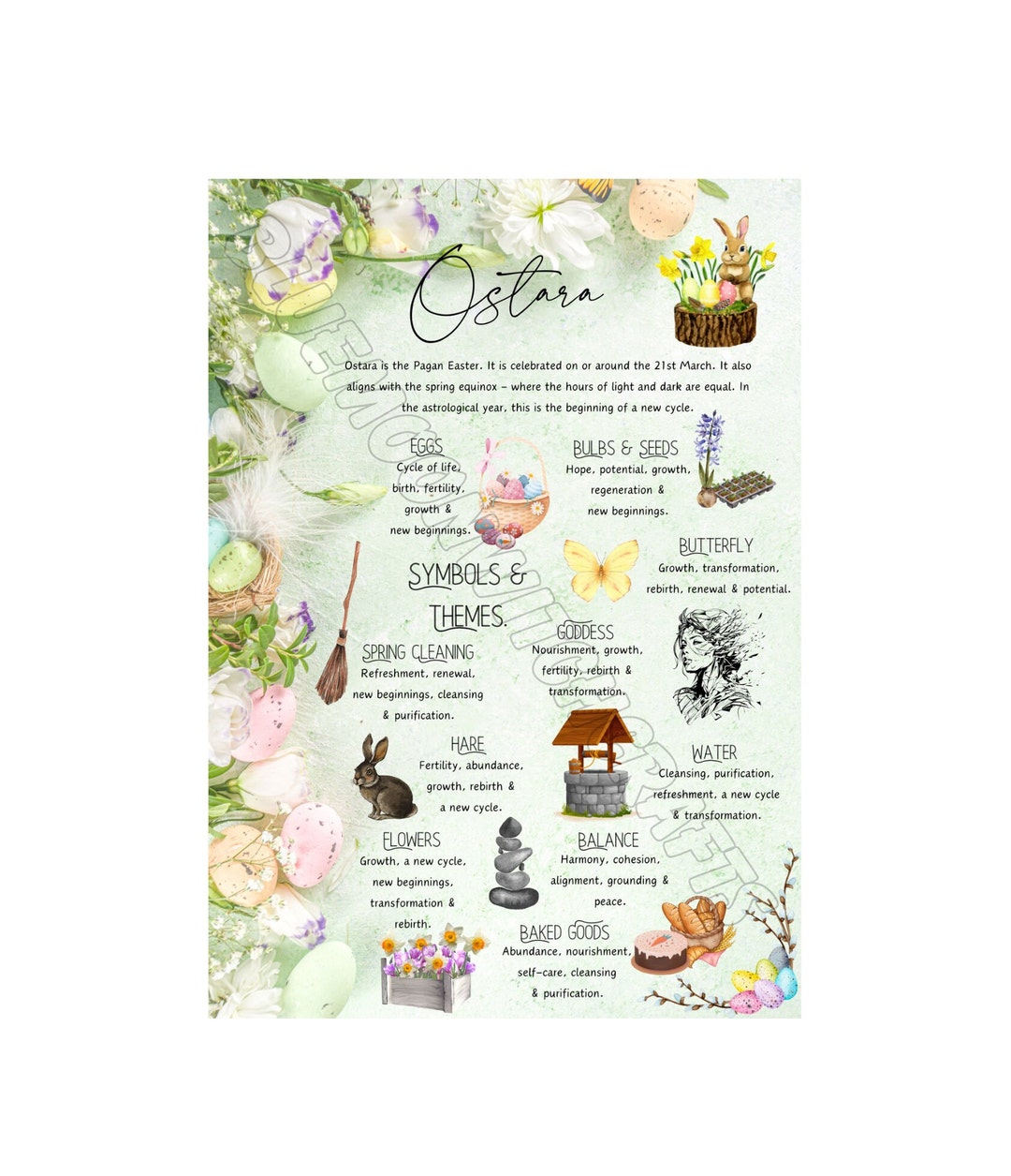 Ostara Theme Digital, Printable Easter Art, Downloadable Bos, Witches ...