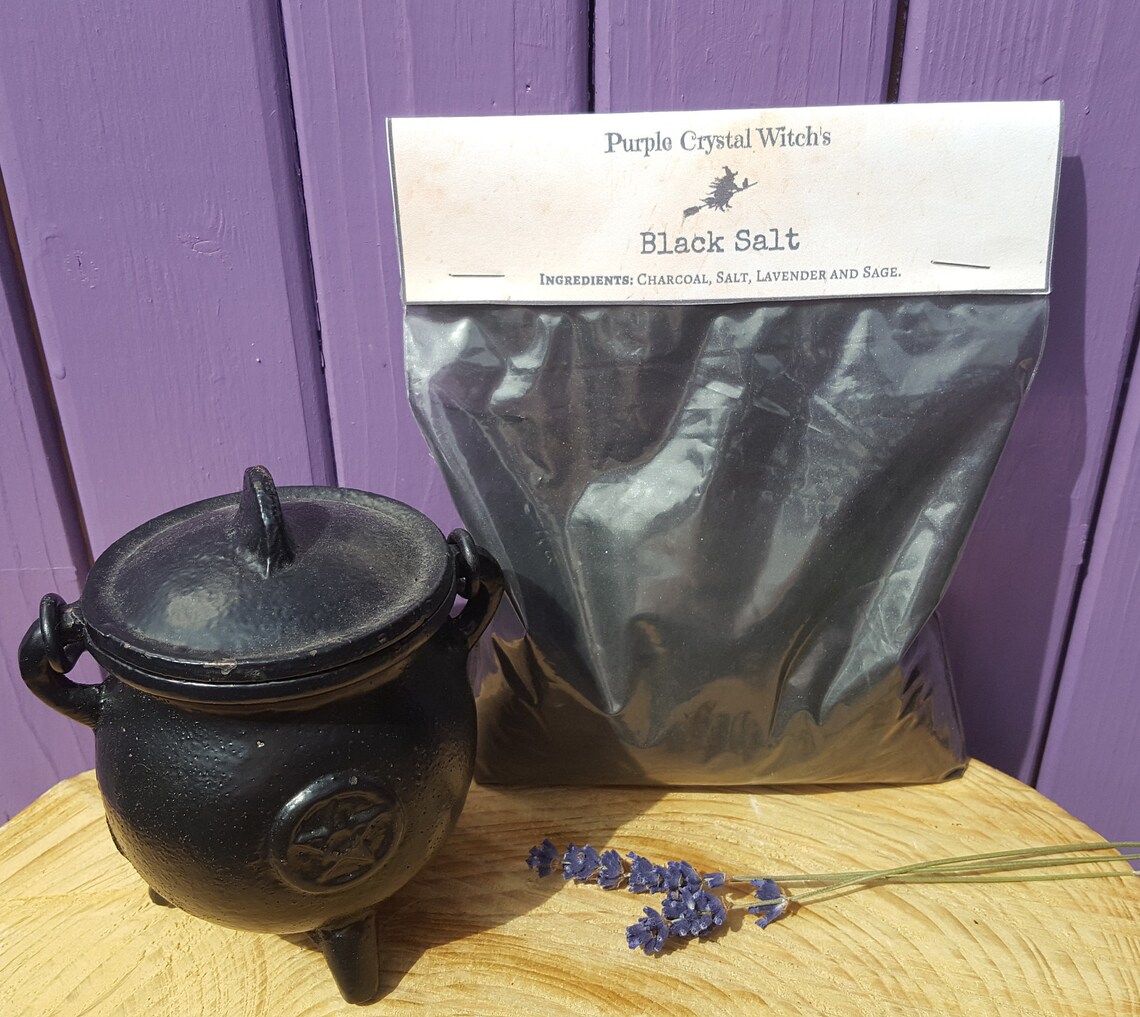 Witches Black Salt Portable Protection Spiritual Cleansing | Etsy