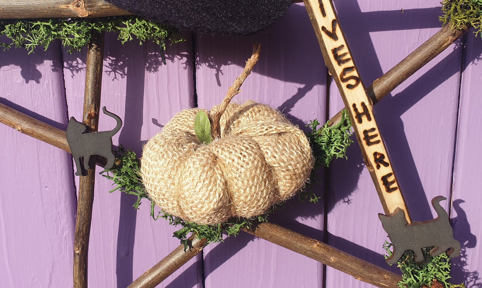 Witchy Cat Pentacle Familiar Lives Here Wiccan Pentagram | Etsy