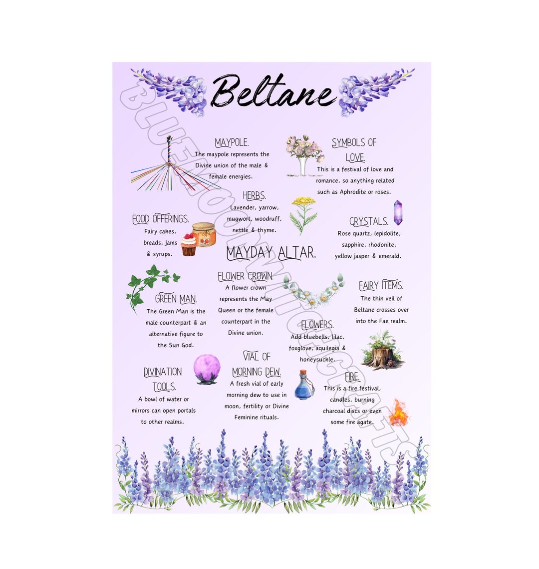 Digital Mayday Sheet, Beltane Altar Setup, Downloadable Art, Printable ...