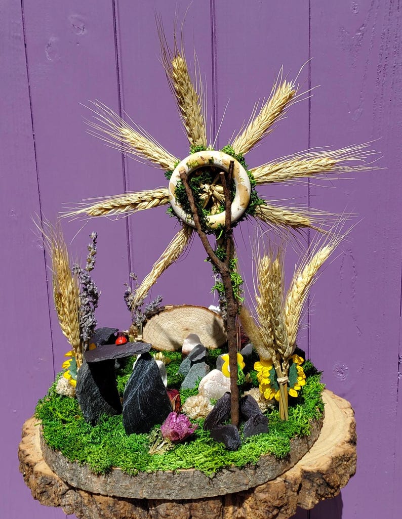 Handcrafted Litha Altar Decoration, Oak Wood, Lavender, Wheat - Etsy UK