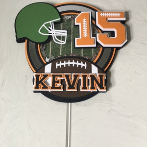 Custom Football Cake Topper, Shaker Cake Topper, Football Birthday Cake ...