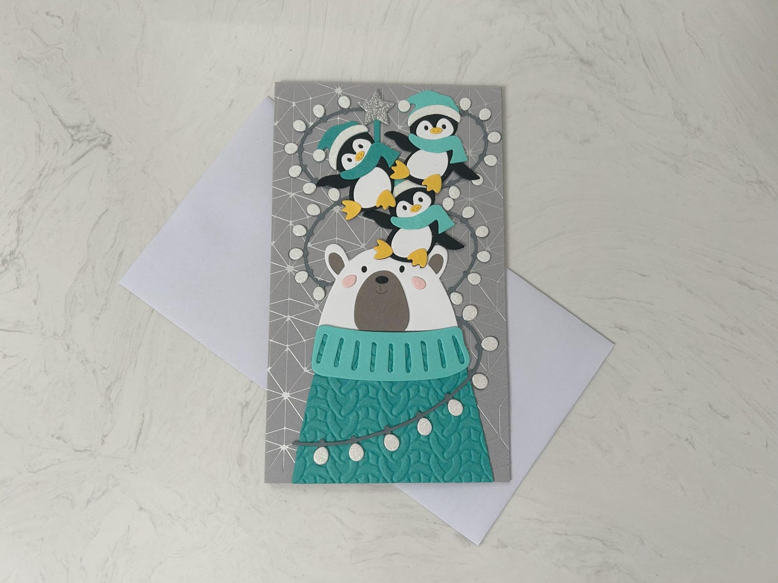 Handmade Christmas Card: Polar Bear Christmas Greetings - Etsy