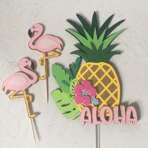 Aloha Cake Topper, Pineapple Cake Topper, Hawaiian Cake Topper ...