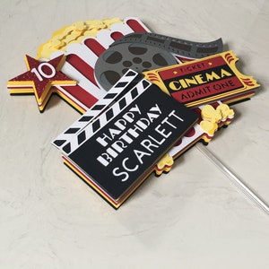 Custom Movie Theater Cake Topper, Movie Night Birthday, Movie Party ...