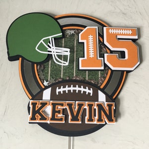 Custom Football Cake Topper, Shaker Cake Topper, Football Birthday Cake ...