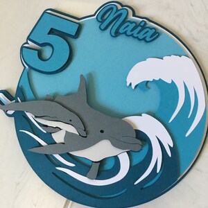Custom Dolphin Cake Topper, Ocean Cake Topper, Birthday Cake Topper, 3D ...