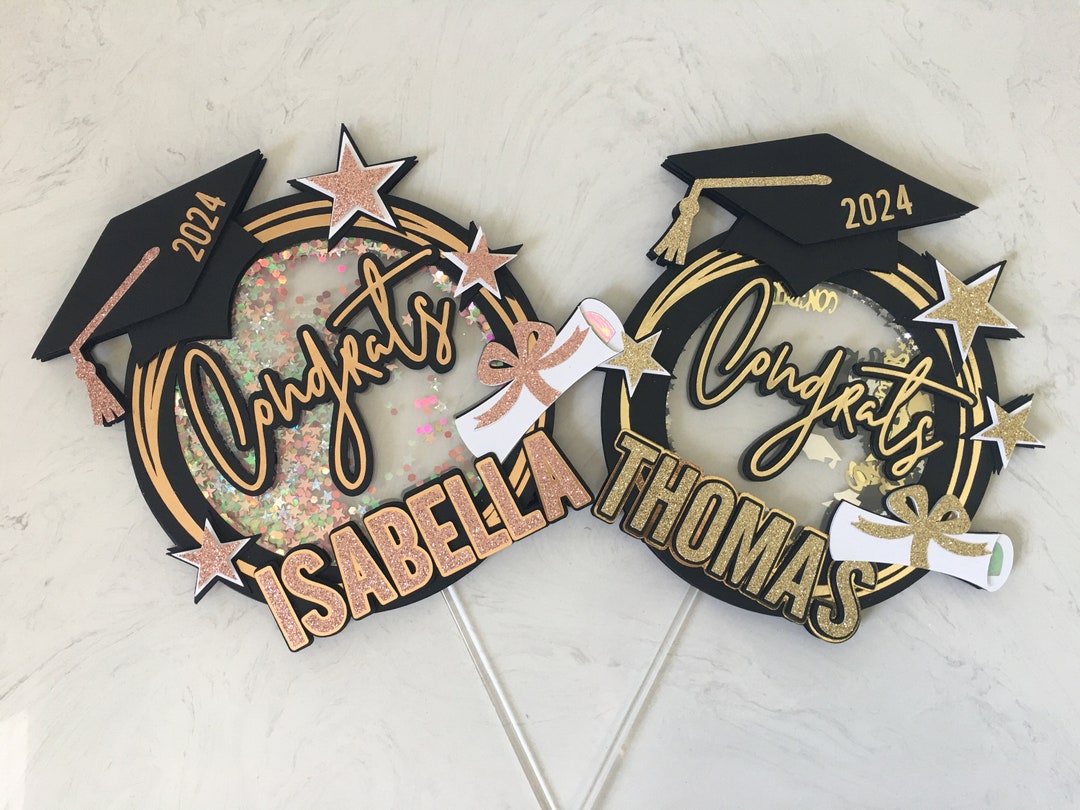 Custom Graduation Shaker Cake Topper, Graduation Cake Topper ...