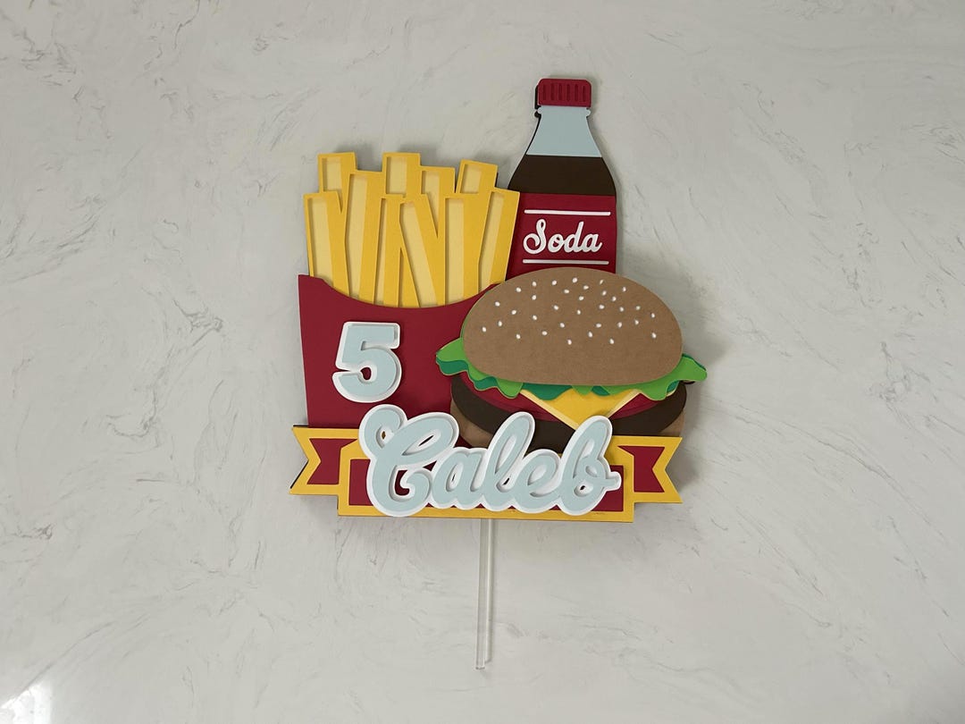 Custom Fast Food Cake Topper: Birthday Party Decoration - Etsy