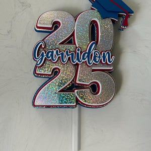 Custom Graduation Cake Topper With 4 Lights, Class Of, Personalized ...