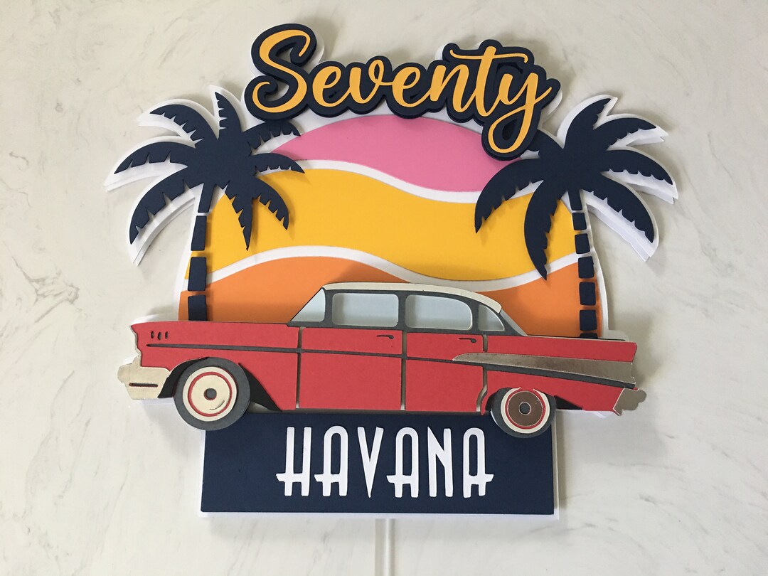 Custom Vehicle Cake Topper, Vintage Car Cake Topper, Tropical Cake ...