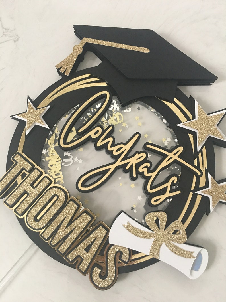 Custom Graduation Shaker Cake Topper Graduation Cake Topper - Etsy