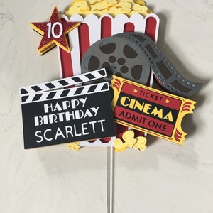 Custom Movie Theater Cake Topper, Movie Night Birthday, Movie Party ...