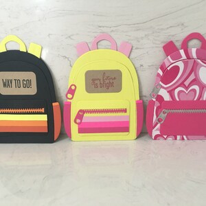 Paper Backpack Gift Card Holder, Gift Card Holder W Custom Sentiment ...