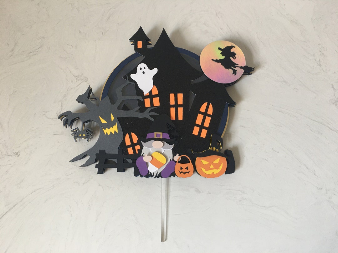 LED Halloween Cake Topper, Haunted House, Vampire Gnome - Etsy