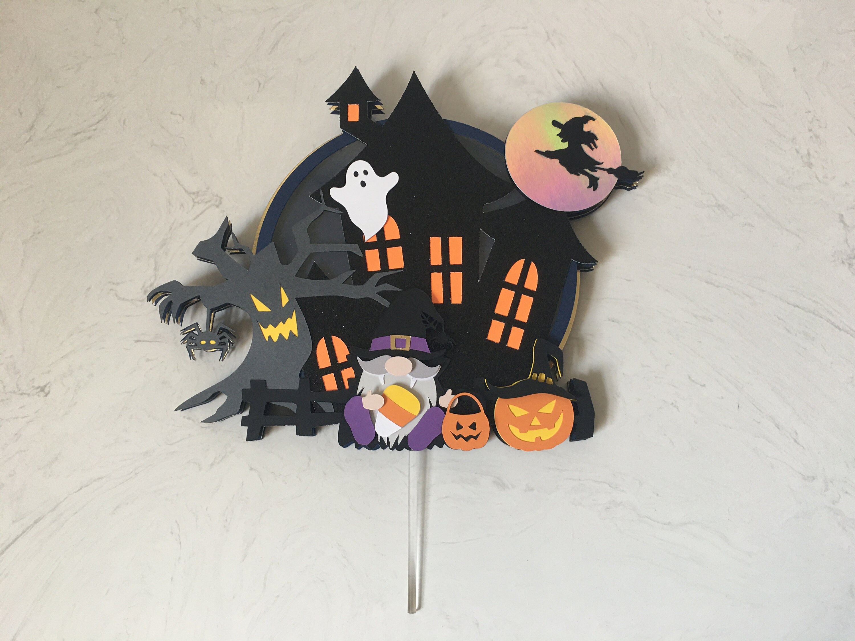 LED Halloween Cake Topper, Haunted House, Vampire Gnome - Etsy