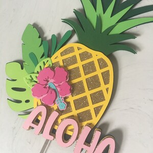 Aloha Cake Topper, Pineapple Cake Topper, Hawaiian Cake Topper ...