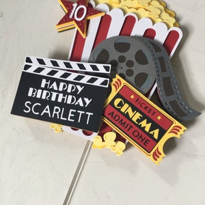 Custom Movie Theater Cake Topper, Movie Night Birthday, Movie Party ...