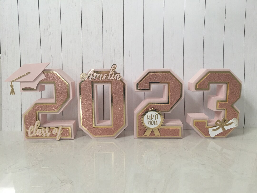 3D Graduation Number Box, Class of 2023, Graduation Party Decoration ...