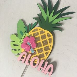 Aloha Cake Topper, Pineapple Cake Topper, Hawaiian Cake Topper ...