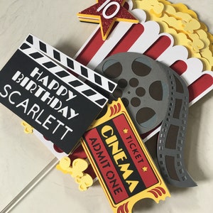 Custom Movie Theater Cake Topper, Movie Night Birthday, Movie Party ...
