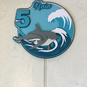 Custom Dolphin Cake Topper, Ocean Cake Topper, Birthday Cake Topper, 3D ...