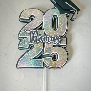 Custom Graduation Cake Topper With 4 Lights, Class Of, Personalized ...