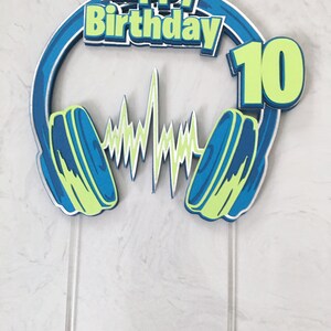 Custom Headphones Cake Topper, Birthday Cake Topper, Music Cake Topper ...