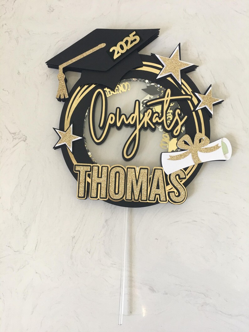 Custom Graduation Shaker Cake Topper: Personalized Party Decor - Etsy